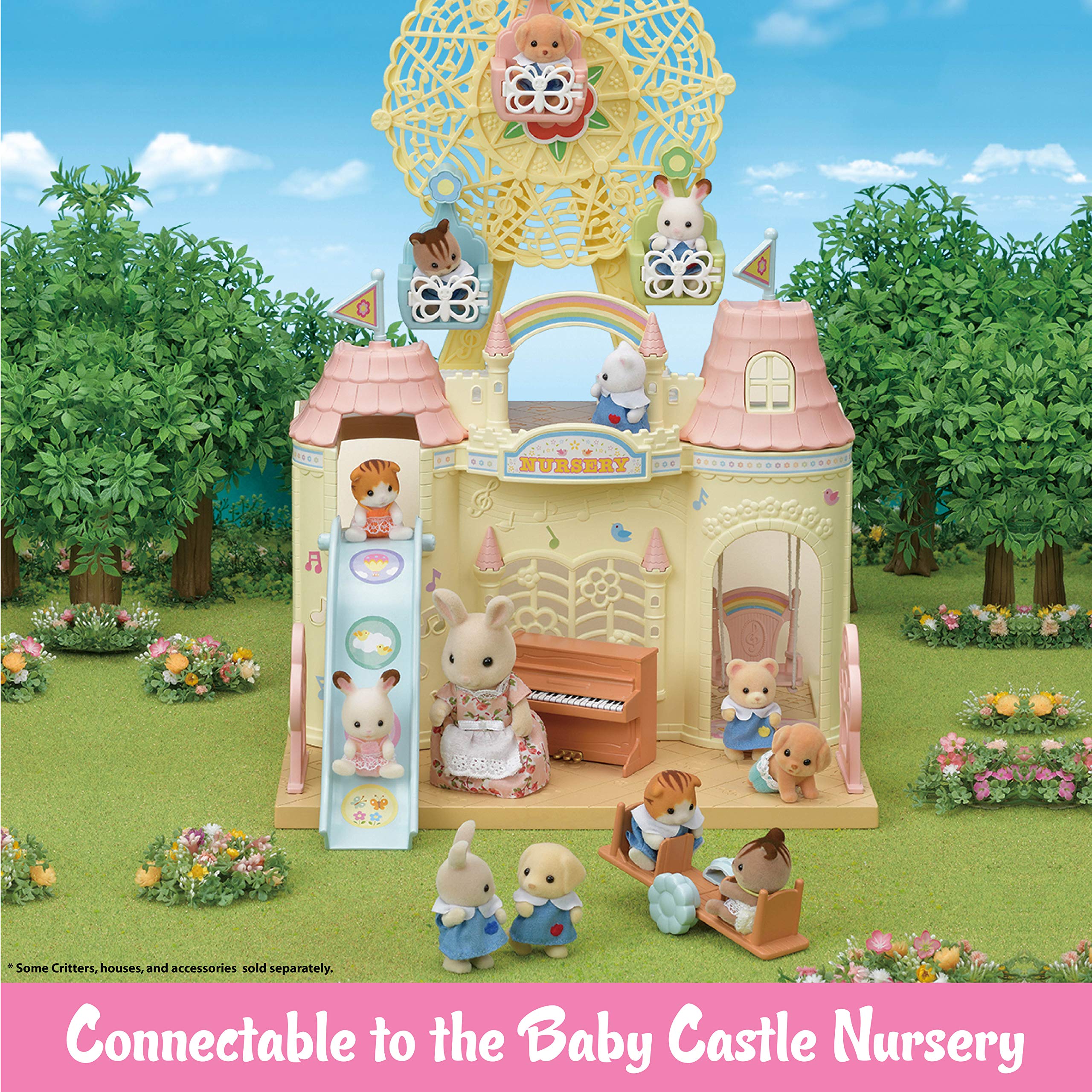 Calico Critters Baby Ferris Wheel, Dollhouse Playset with Toy Poodle Figure Included