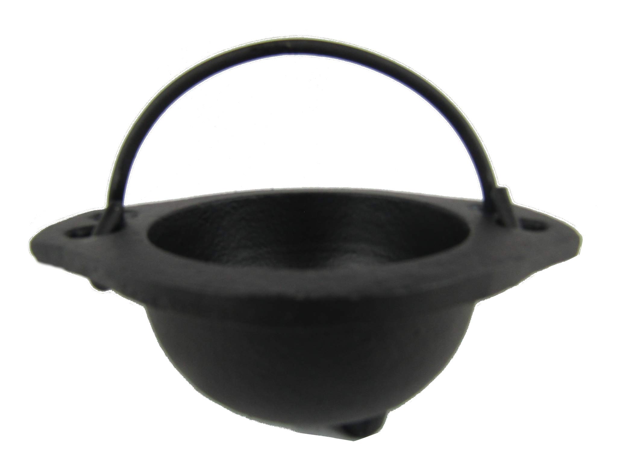 CircuitOffice Cast Iron Cauldron 2.5" Inside Diameter, 4" Handle to Handle, Burning Smudging Cones or Granular Incense or Charcoal, for Rituals Altars, Wicca, Pagan, Decorations or Gifts