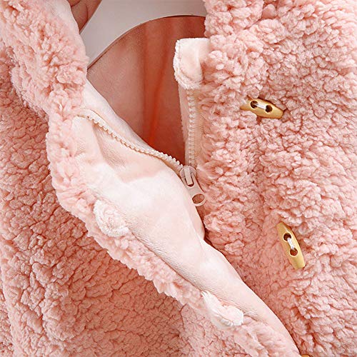 Aivtalk Baby Toodler Fuzzy Jacket Cute Hoodie Cotton Coat Winter Warm Outerwear (2-3 Years, Light Pink)