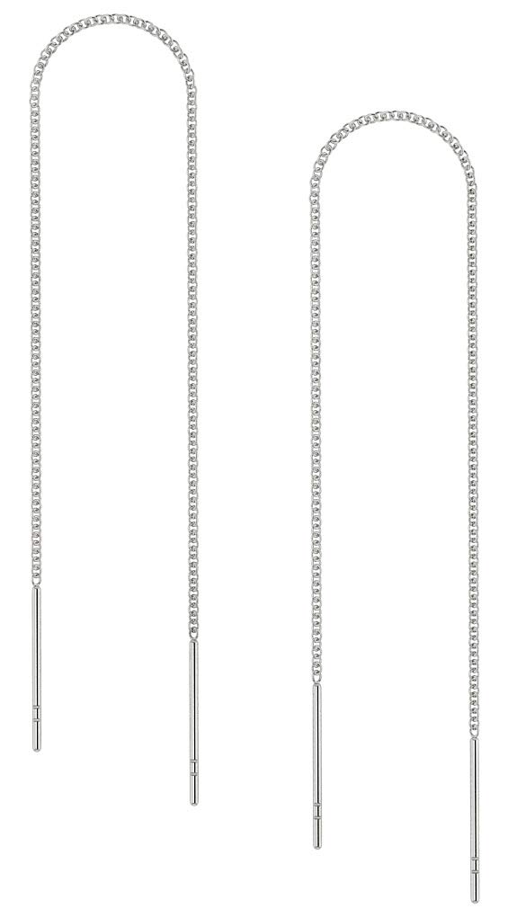 Benevolence LA Threader Earrings for Women | Gold Dangle Long Chain Threaders | Double Piercing Earrings | Pull Through Jewelry Accessories | Valentines Day Gifts Ideas for Her