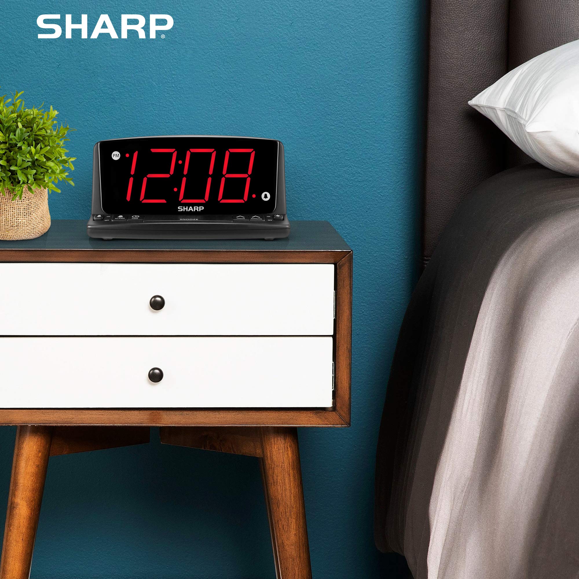 SHARP LED Digital Alarm Clock β Simple Operation - Easy to See Large Numbers, Built in Night Light, Loud Beep Alarm with Snooze, Bright Big Red Digit Display