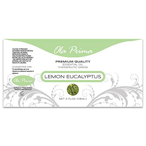 Ola Prima Lemon Eucalyptus Essential Oil – Therapeutic Grade for Aromatherapy, Diffuser, Relaxation, Cosmetic Making, Dropper – 4 fl oz – Eucalyptus Lemon Scent Aromatherapy Oil