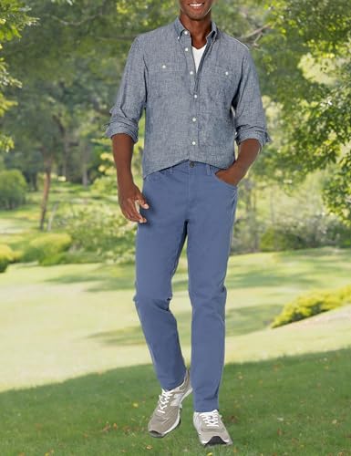 Amazon Essentials Men's Chino, Slim-Fit pants with 5-Pockets, Comfort Stretch, 35W x 30L, Denim (Previously GoodThreads)