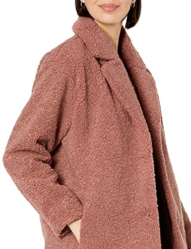 Amazon Essentials Women's Teddy Bear Fleece Oversized-Fit Lapel Jacket (Previously Daily Ritual), Dusty Rose, Medium