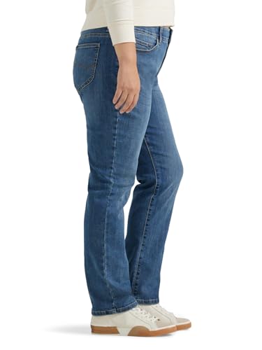 Lee Women's Plus Size Ultra Lux Comfort with Flex Motion Straight Leg Jean Juniper 18W Medium