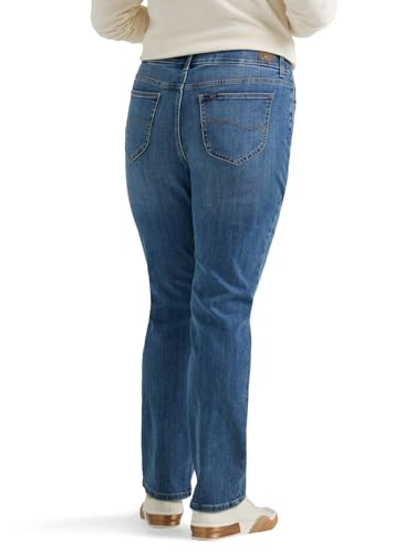 Lee Women's Plus Size Ultra Lux Comfort with Flex Motion Straight Leg Jean Juniper 18W Medium
