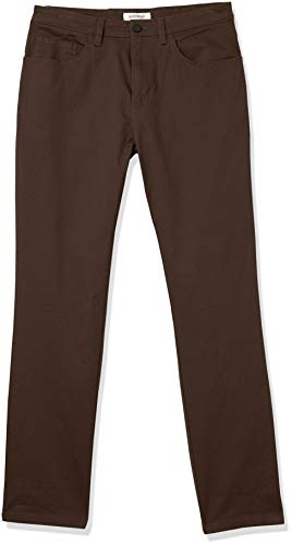 Amazon Essentials Men's Chinos, Athletic Fit, Work Pants, 5-Pocket, Comfort Stretch, Brown, 33W x 30L