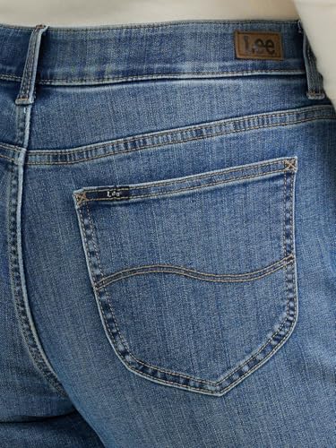 Lee Women's Plus Size Ultra Lux Comfort with Flex Motion Straight Leg Jean Juniper 18W Medium