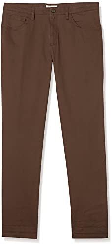 Amazon Essentials Men's Chinos, Athletic Fit, Work Pants, 5-Pocket, Comfort Stretch, Brown, 33W x 30L