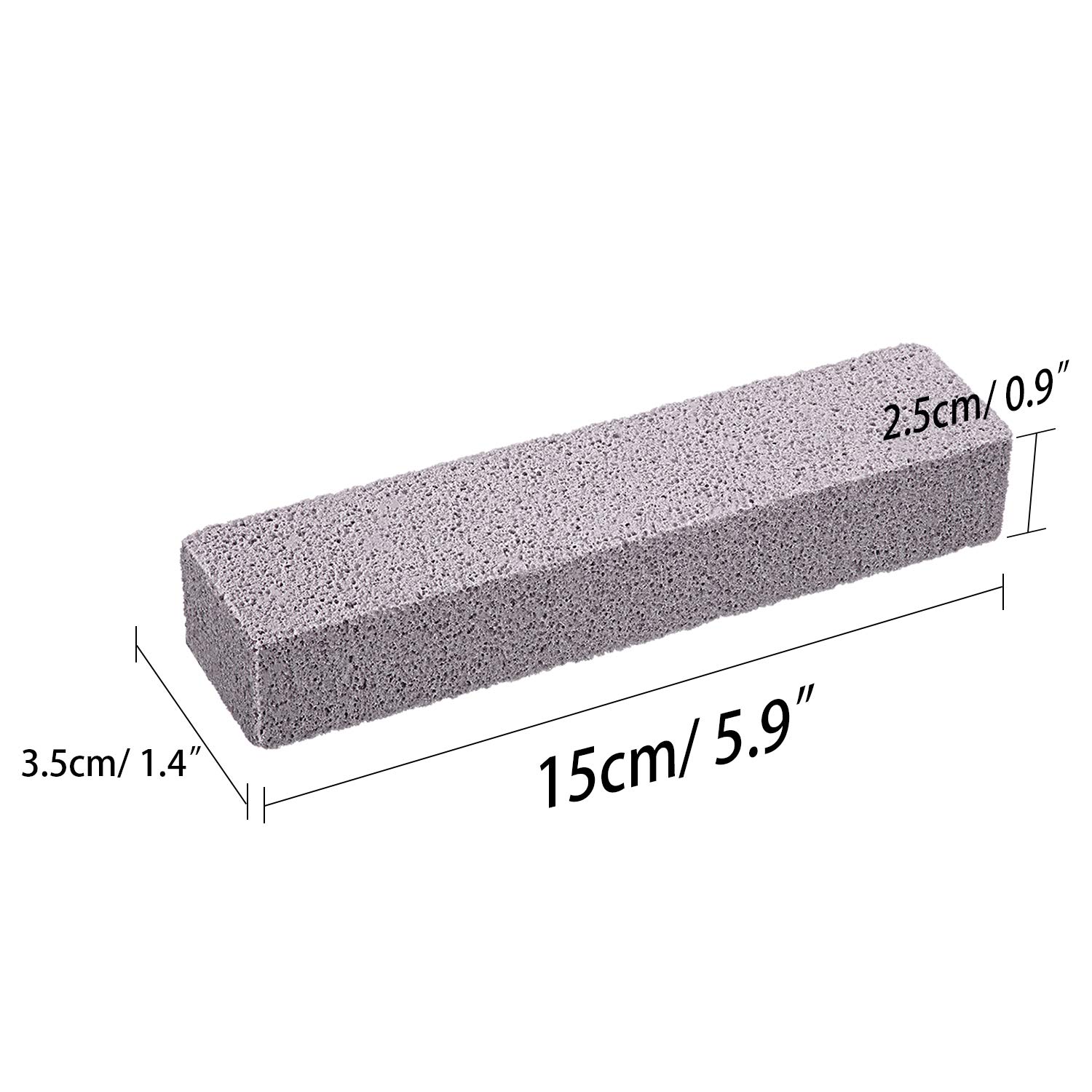 8 Pcs Pumice Stones for Cleaning Grey Pumice Scouring Pad Stick Cleaner for Removing Toilet Bowl Ring, Bath, Household, Kitchen, Pool, 5.9 x 1.4 x 0.9 Inch