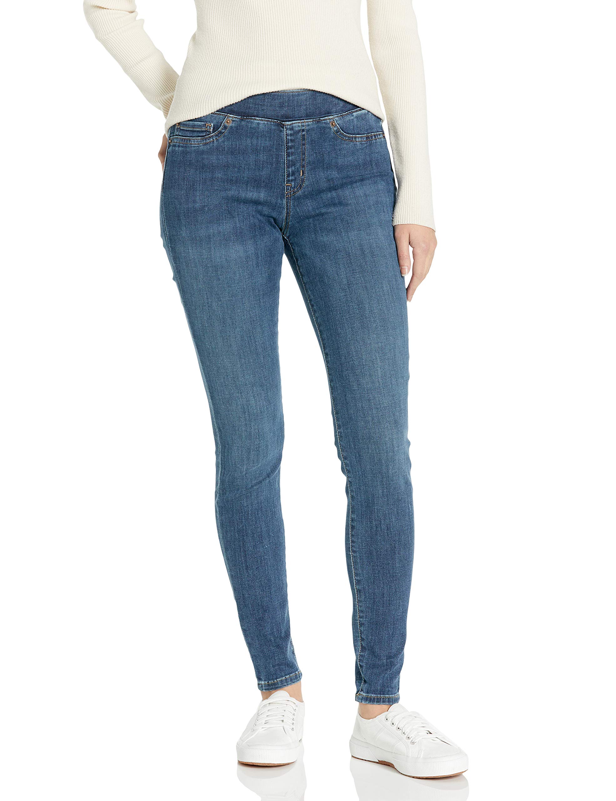 Amazon Essentials Women's Mid-Rise Stretch Pull-On Jegging (Available in Plus Size), Medium Wash, 8