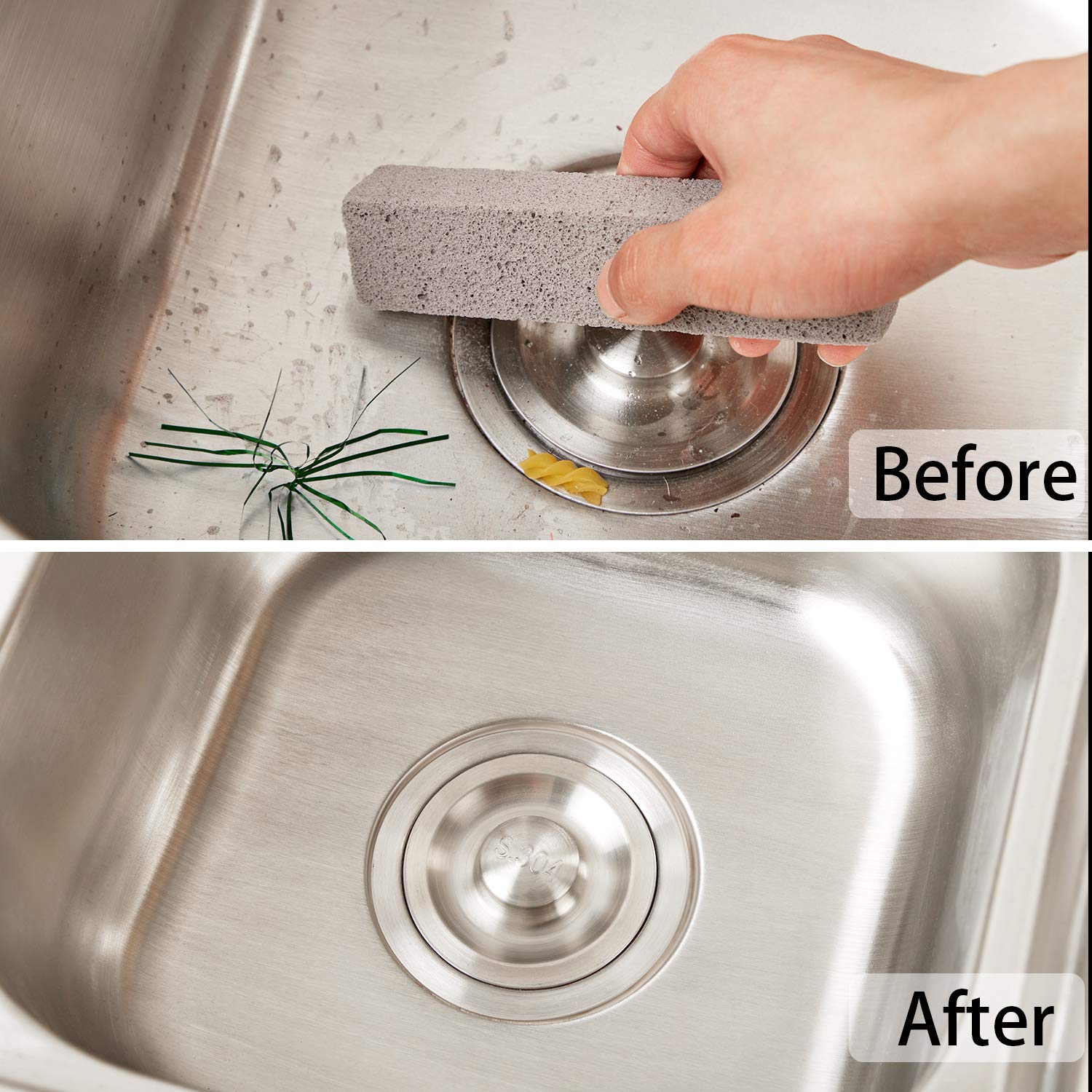 8 Pcs Pumice Stones for Cleaning Grey Pumice Scouring Pad Stick Cleaner for Removing Toilet Bowl Ring, Bath, Household, Kitchen, Pool, 5.9 x 1.4 x 0.9 Inch