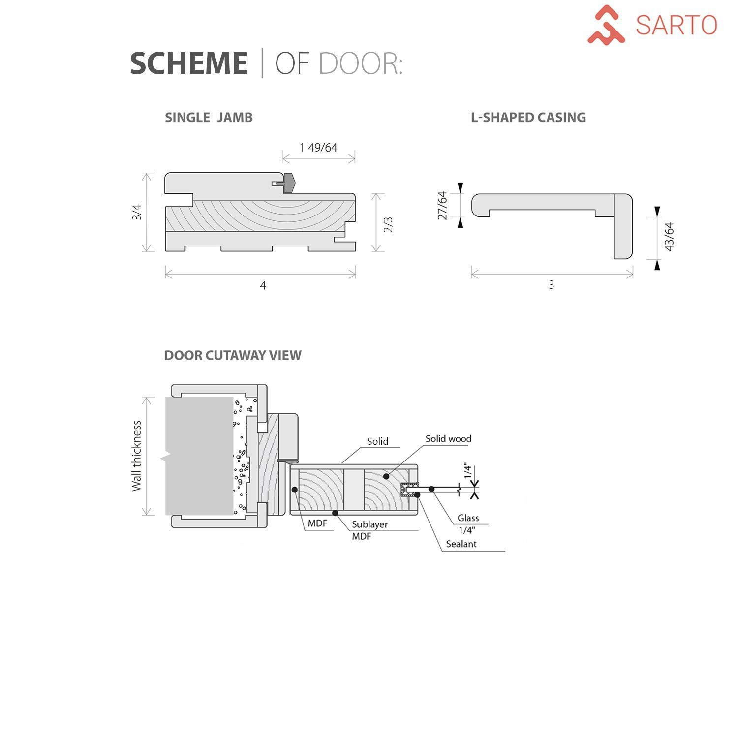 SARTODOORS - French Lite Frosted Glass Doors 72 x 80 | Planum 2102 Chocolate Ash | Frames Trims Satin Nickel Hardware | Bedroom Hall Solid Core Wooden Panels