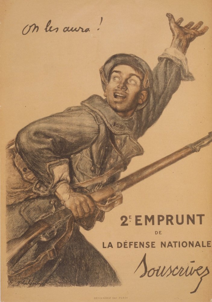 Posterazzi On les aura 2e Emprunt de la D_fense Nationale 1916 Poster Print by Abel Faivre, (24 x 36)