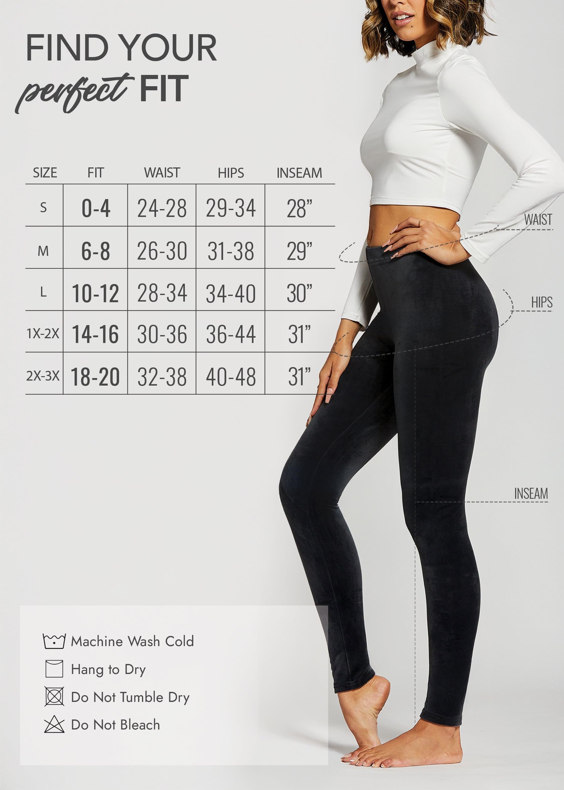 Conceited Velvet Leggings for Women - Premium Ultra-Soft Warm Velour Pants - Black - Small