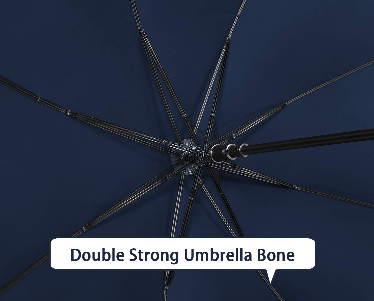 TOPULORS 43 In Long Stick Umbrella for Men and Women, Automatic Open, Double Strong Umbrella Bone for Outdoor Use, Rain & Wind Resistant Umbrellas-Purplish Blue