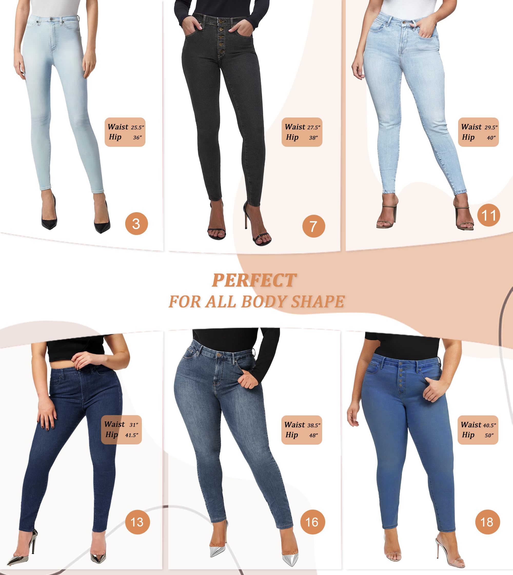 Hybrid & Company Women’s Classic Denim Mid Rise Skinny Jeans Super Stretch Pants P28868SK White 1
