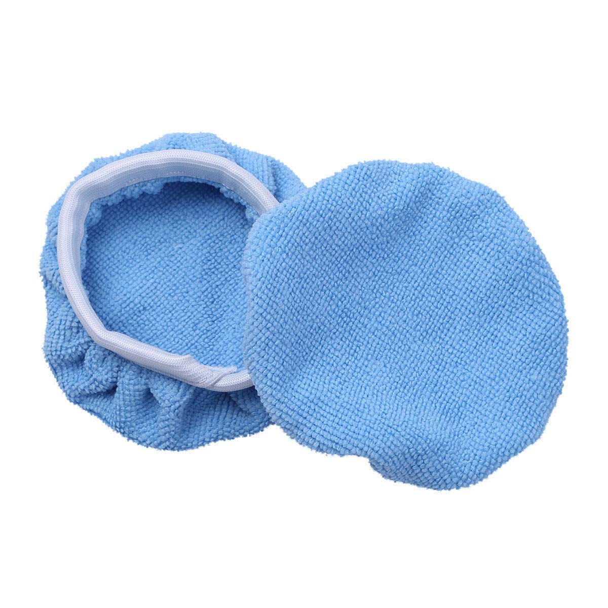 ZYTC Car Polishing Waxing Sleeve Polisher Pad Bonnet Microfiber Pad Soft Pack of 5 (Light Blue, 9"-10")