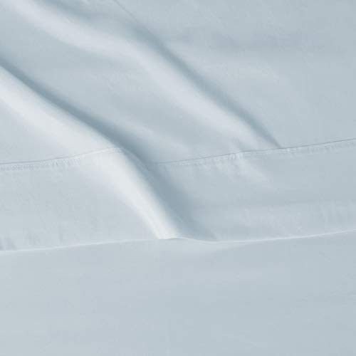 Amazon Basics Lightweight Super Soft, Wrinkle-Free Easy Care Microfiber 4-Piece Bed Sheet Set with 14-Inch Deep Pockets, Full, Light Blue, Solid