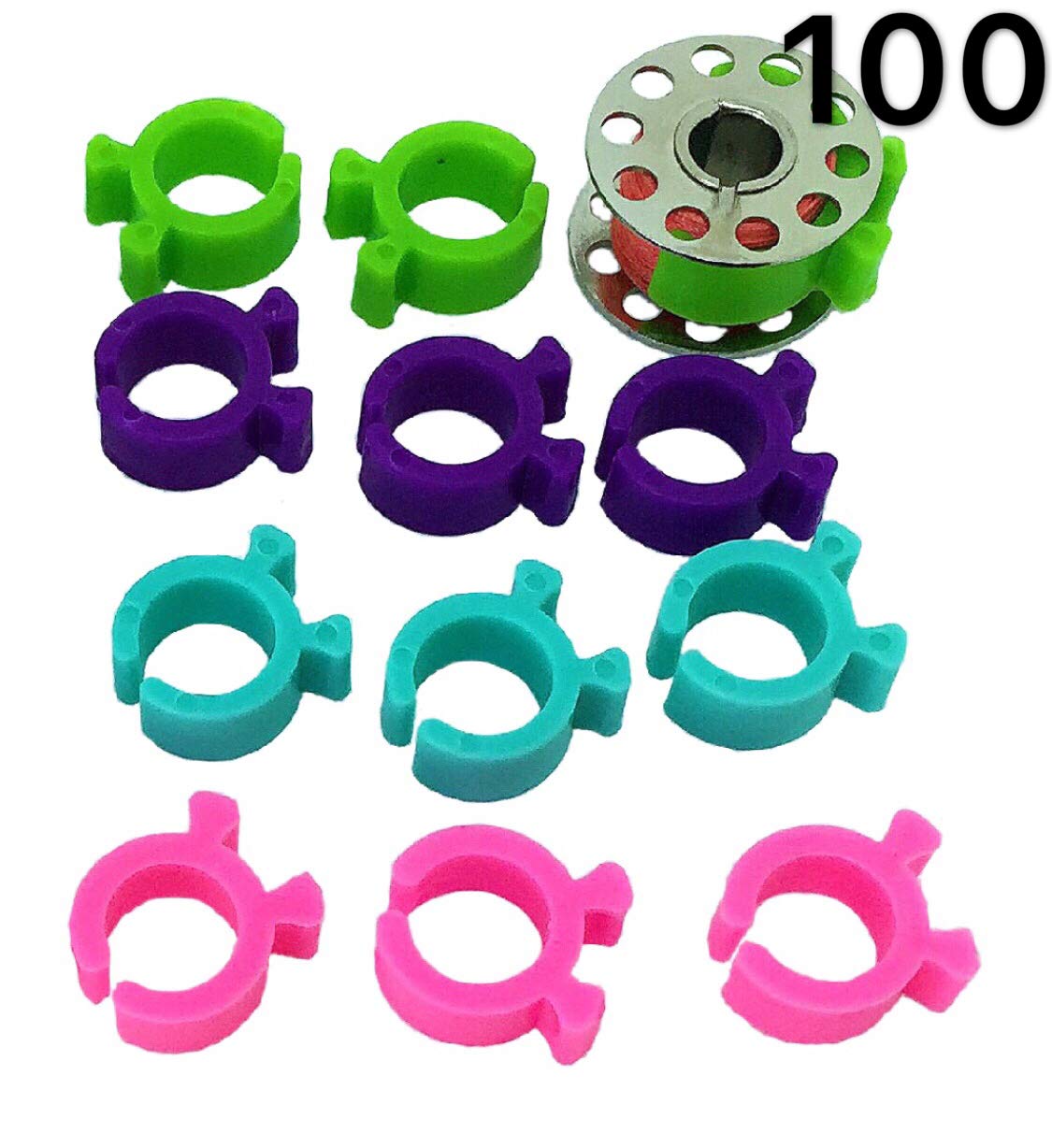 100 Pcs/Colors Prewound Sewing Bobbins Thread Sewing Machine Thread Kit Size A