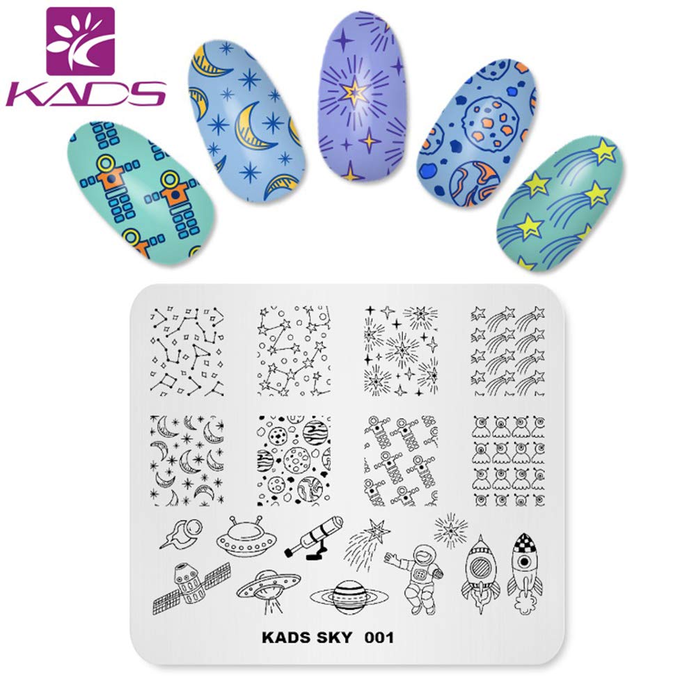KADS Nail Art Stamp Plate Night Sky Series Nail stamping plate Template Image Plate Nail Art DIY Decoration Tool