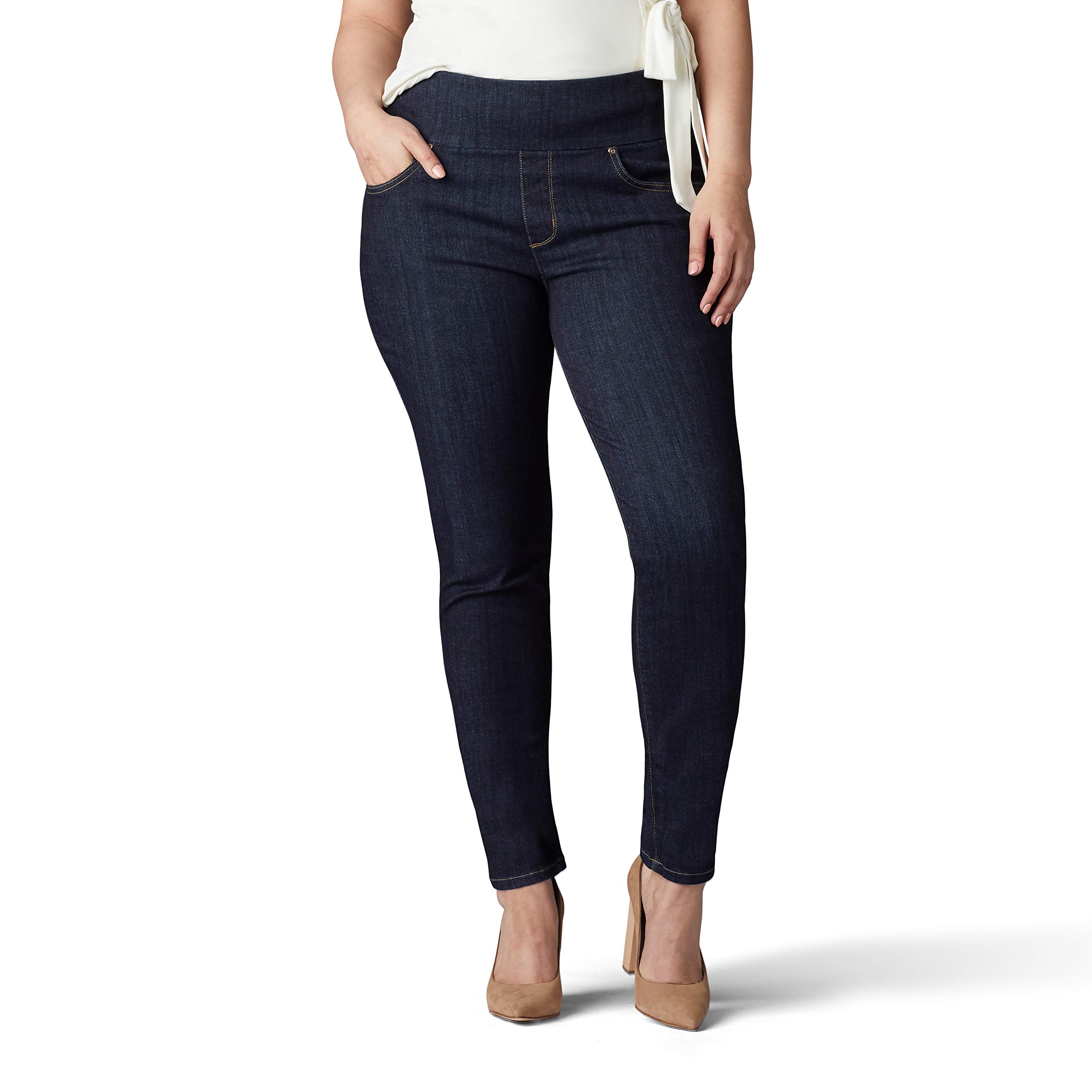 Lee Women's Size Sculpting Slim Fit Skinny Leg Pull on Jean, Slumber, 18 Plus
