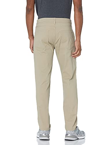 Amazon Essentials Men's Slim-Fit Pants, 5-Pocket Stretch Twill Design, Khaki Brown, 36W x 34L