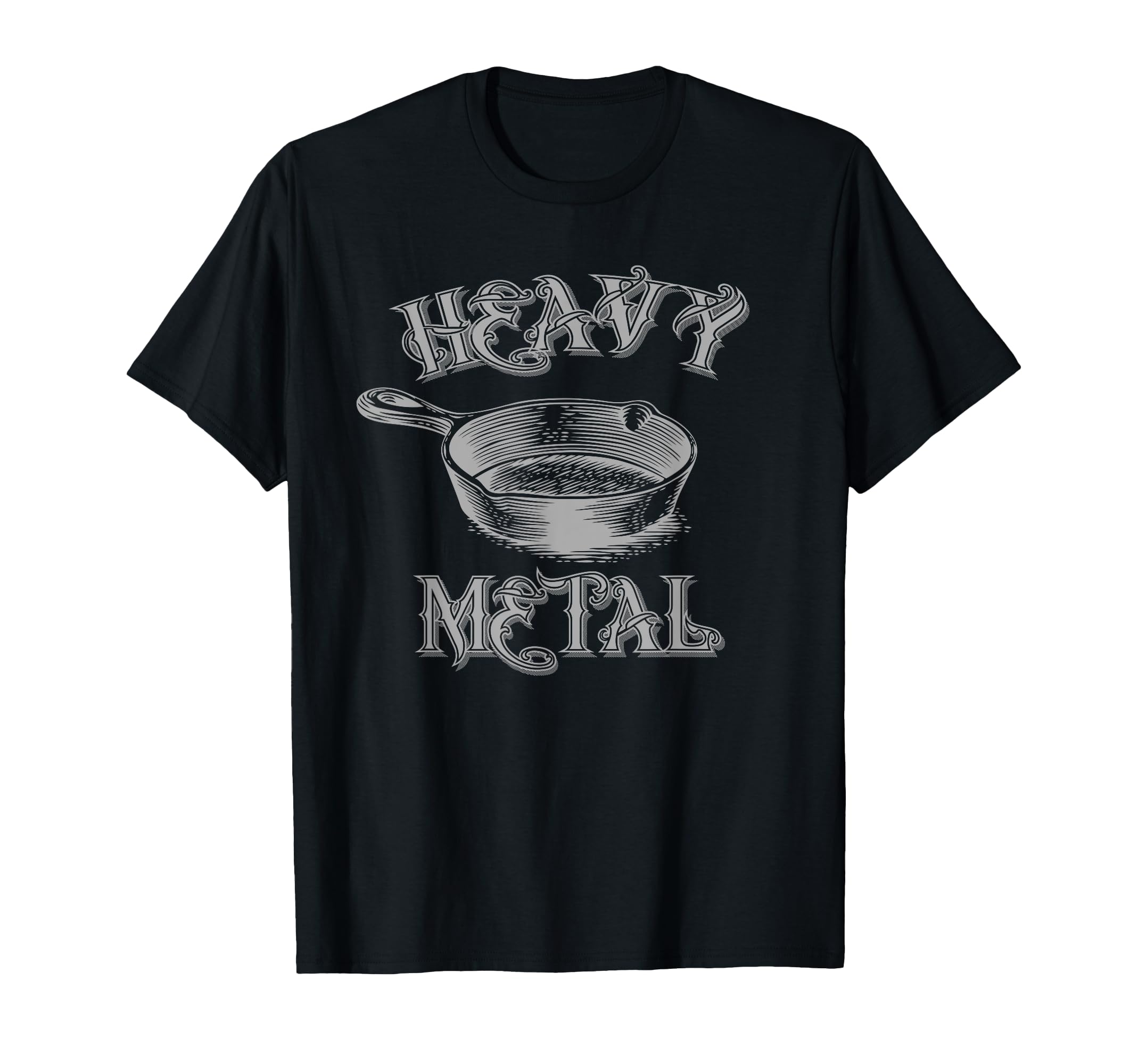 Funny Cooking Shirt Heavy Metal Cast Iron Frying Pan T-Shirt