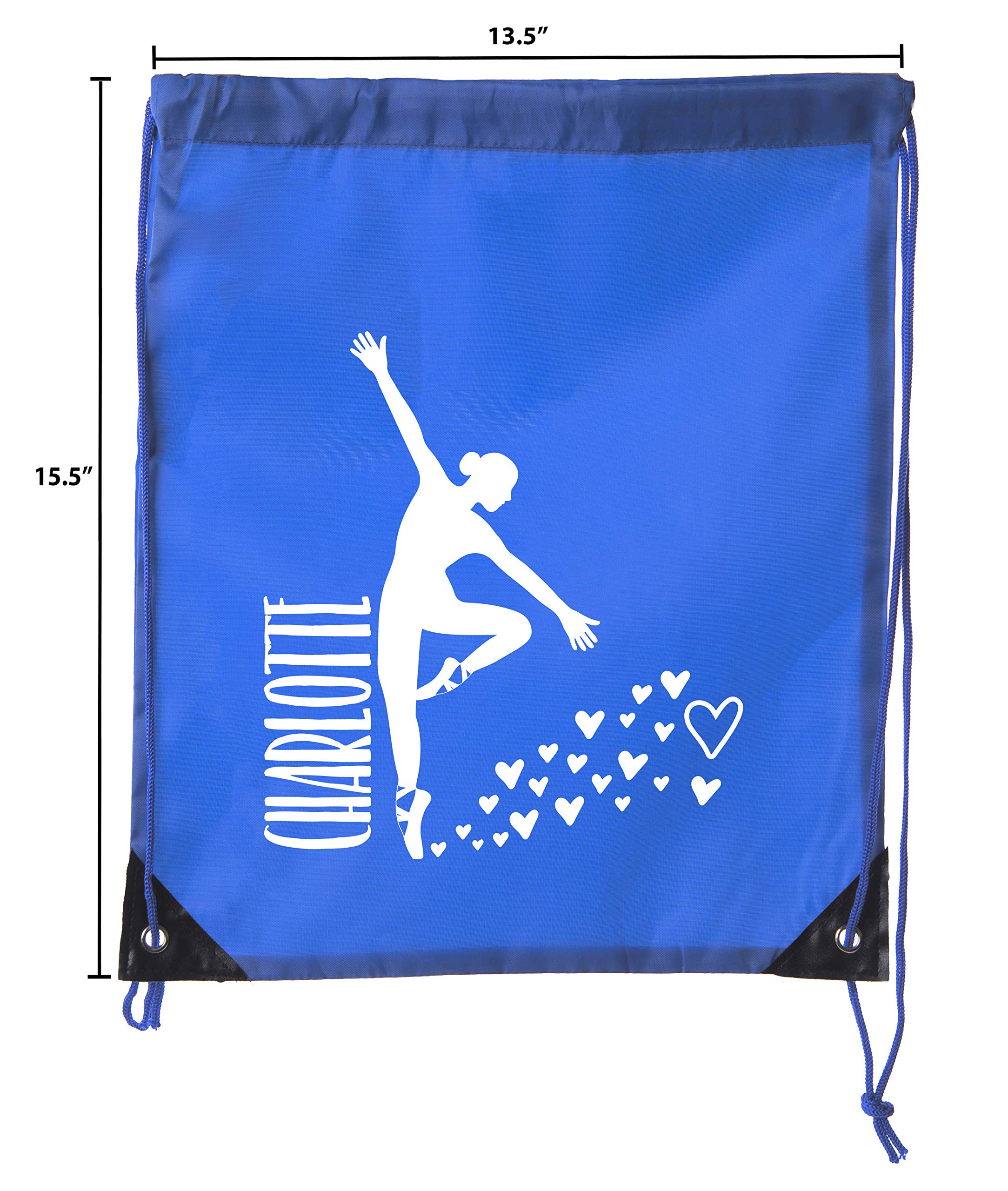 Mato & Hash Custom Dance Bags, Ballet Drawstring Backpacks, Personalized Dance Backpacks for Girls - Royal CE2500Dance S5
