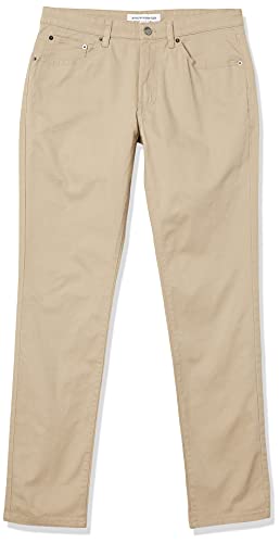 Amazon Essentials Men's Slim-Fit Pants, 5-Pocket Stretch Twill Design, Khaki Brown, 36W x 34L