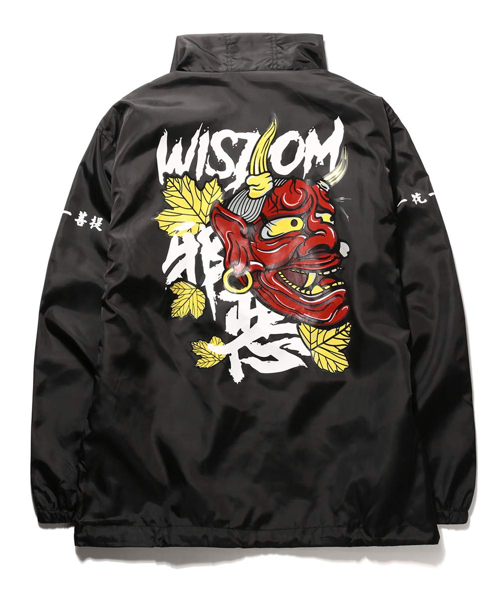 AITFINEISM Men's Lightweight Windbreaker Jacket Casual Zip Up Jackets With Hooded (Small, Black-1)