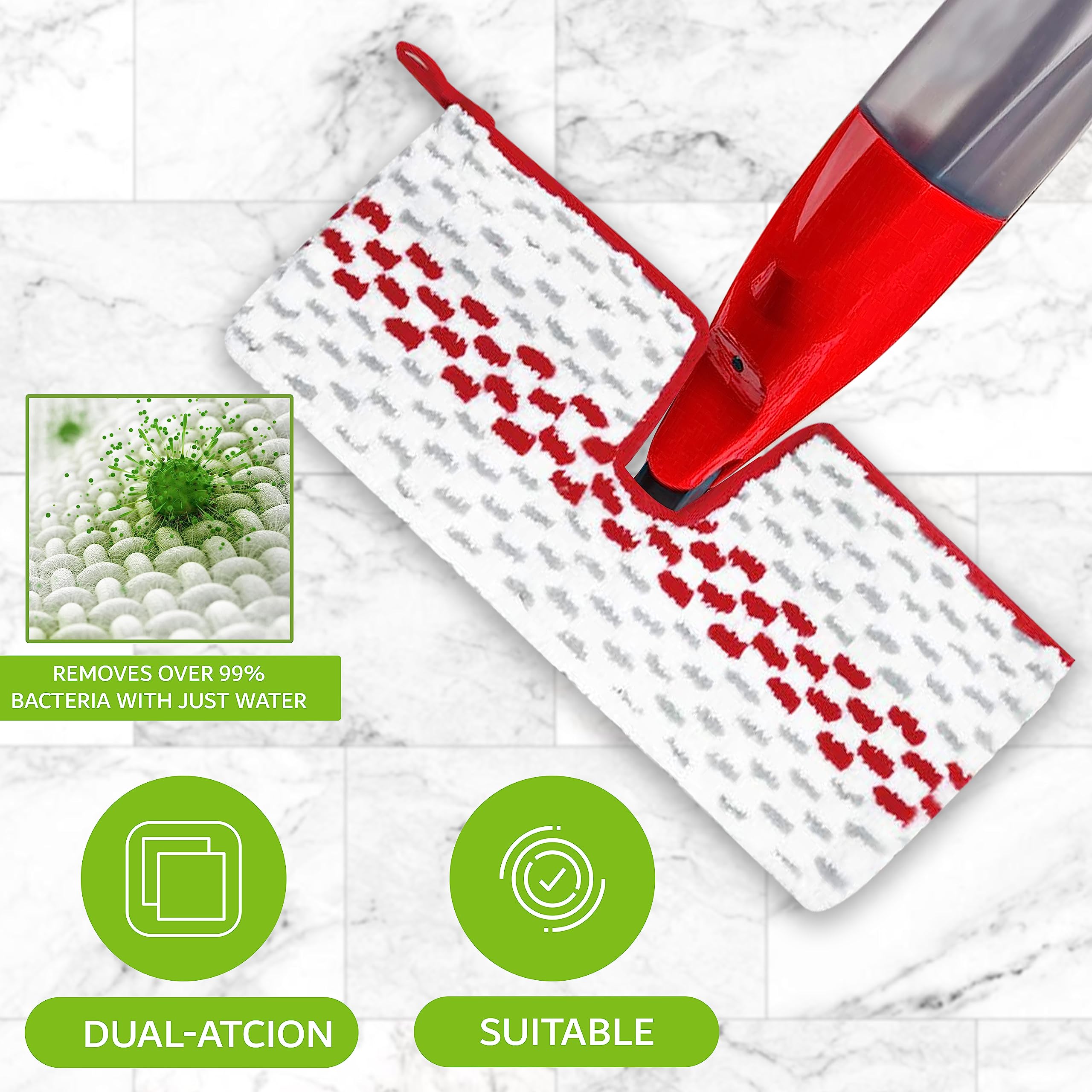 Volca Spares Microfiber Mop Pads Refill Compatible with O-Cedar Mop Refills Promist MAX Spray Mop/Promist Max Mop Pads, Pack of 4 Reusable Pads for Cleaning