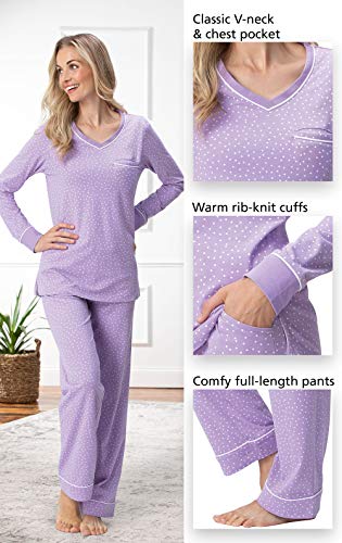 PajamaGram Petite Pajamas for Women - Womens Petite Pajamas Set, Lavender, XL 16