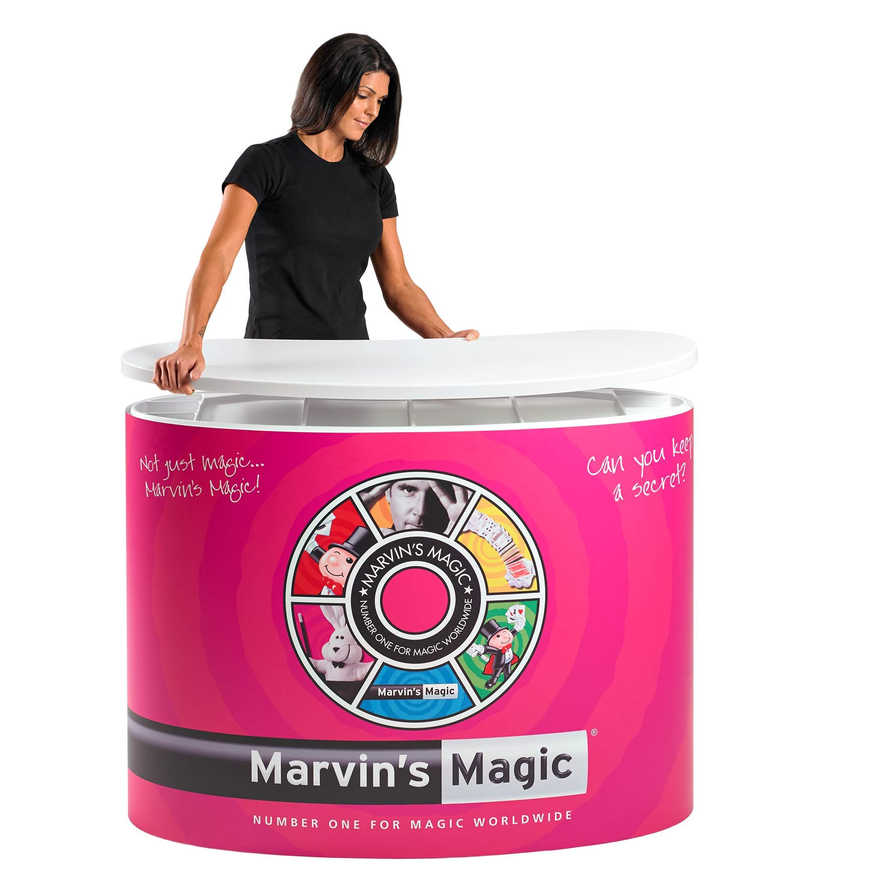 Portable Trade Show Graphic Counter Custom Printed Lightweight with Carrying Case and Shoulder Strap