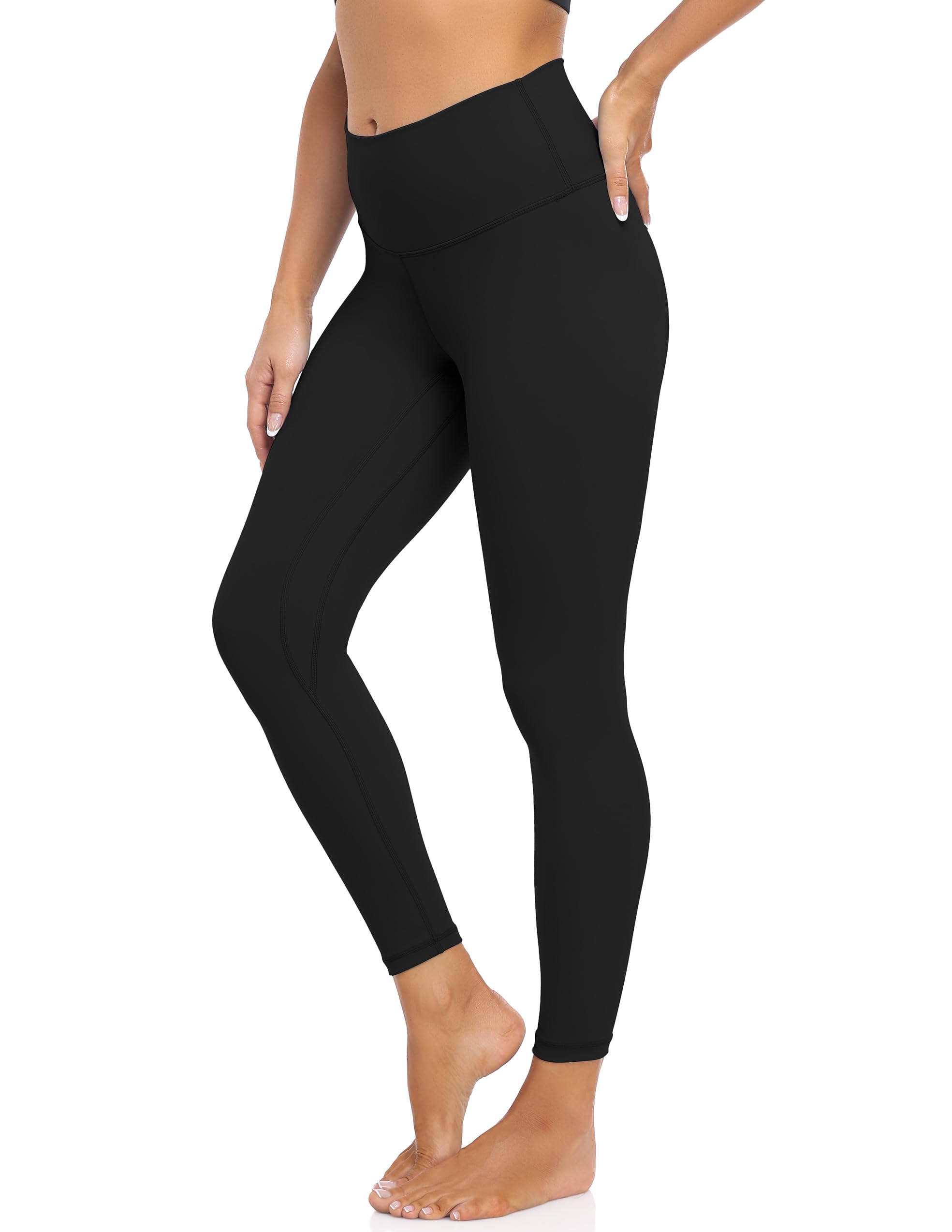 Colorfulkoala Women's Buttery Soft High Waisted Yoga Pants 7/8 Length Leggings (S, Black)