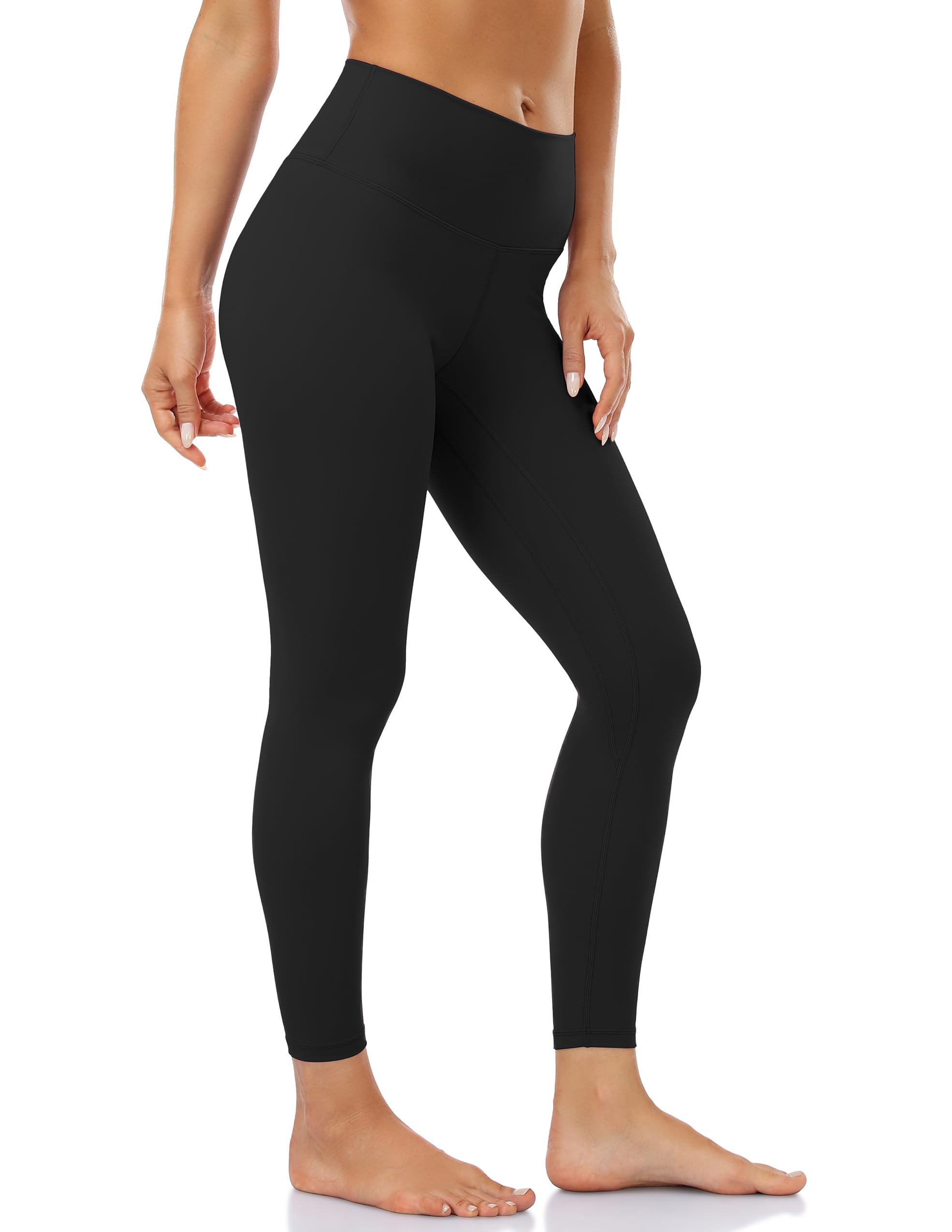 Colorfulkoala Women's Buttery Soft High Waisted Yoga Pants 7/8 Length Leggings (S, Black)