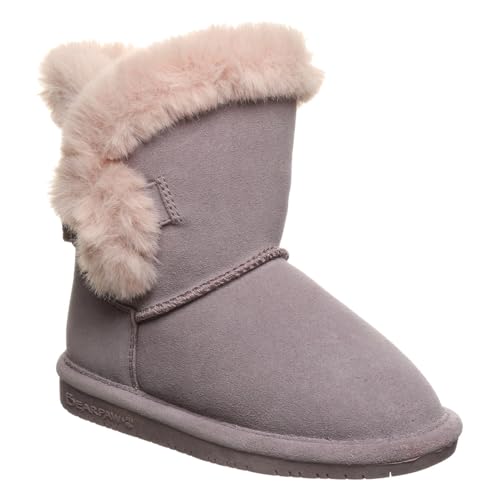 BEARPAW Betsey Youth Wisteria Size 4 | Youth's Boot Classic Suede | Kid's Slip On Boot | Comfortable Winter Boot