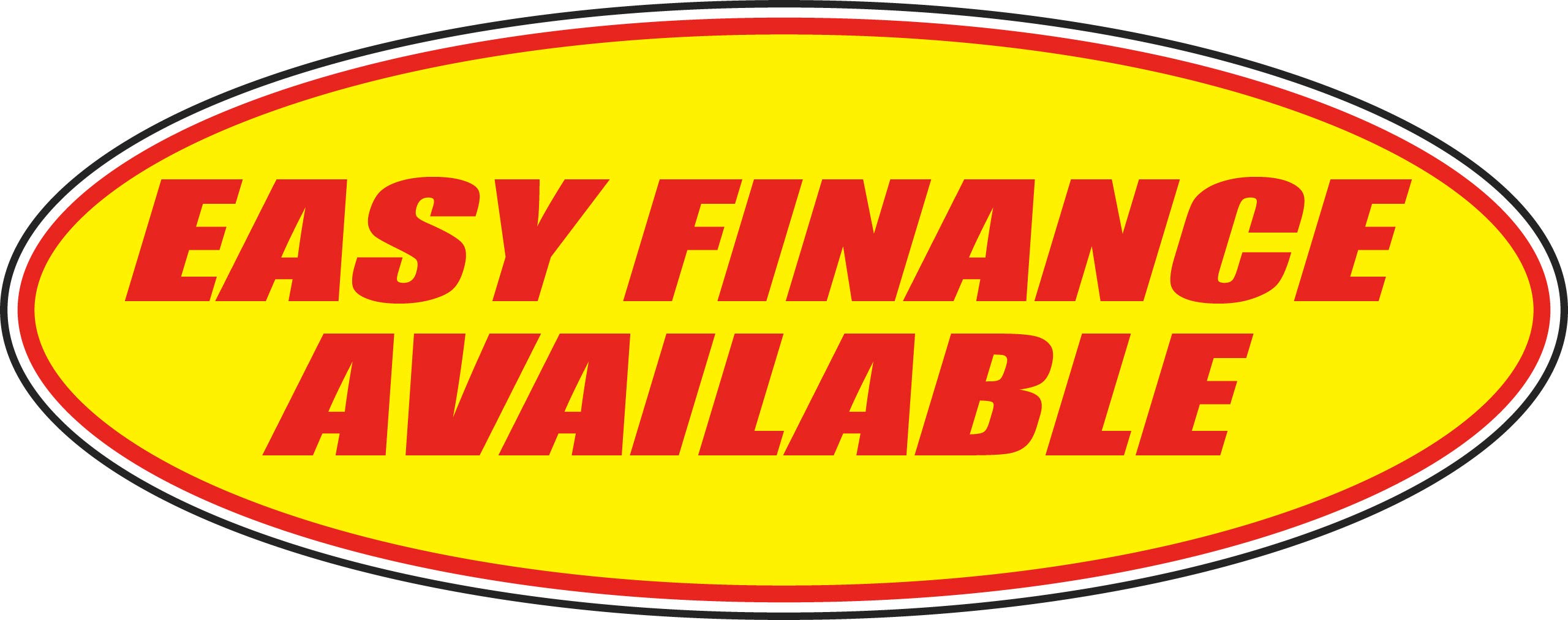 SSWBasics Oval Windshield Slogan Sticker -Red/Yellow - Easy Financing Available - 14ʺL x 5 1/2ʺH - Pack of 12