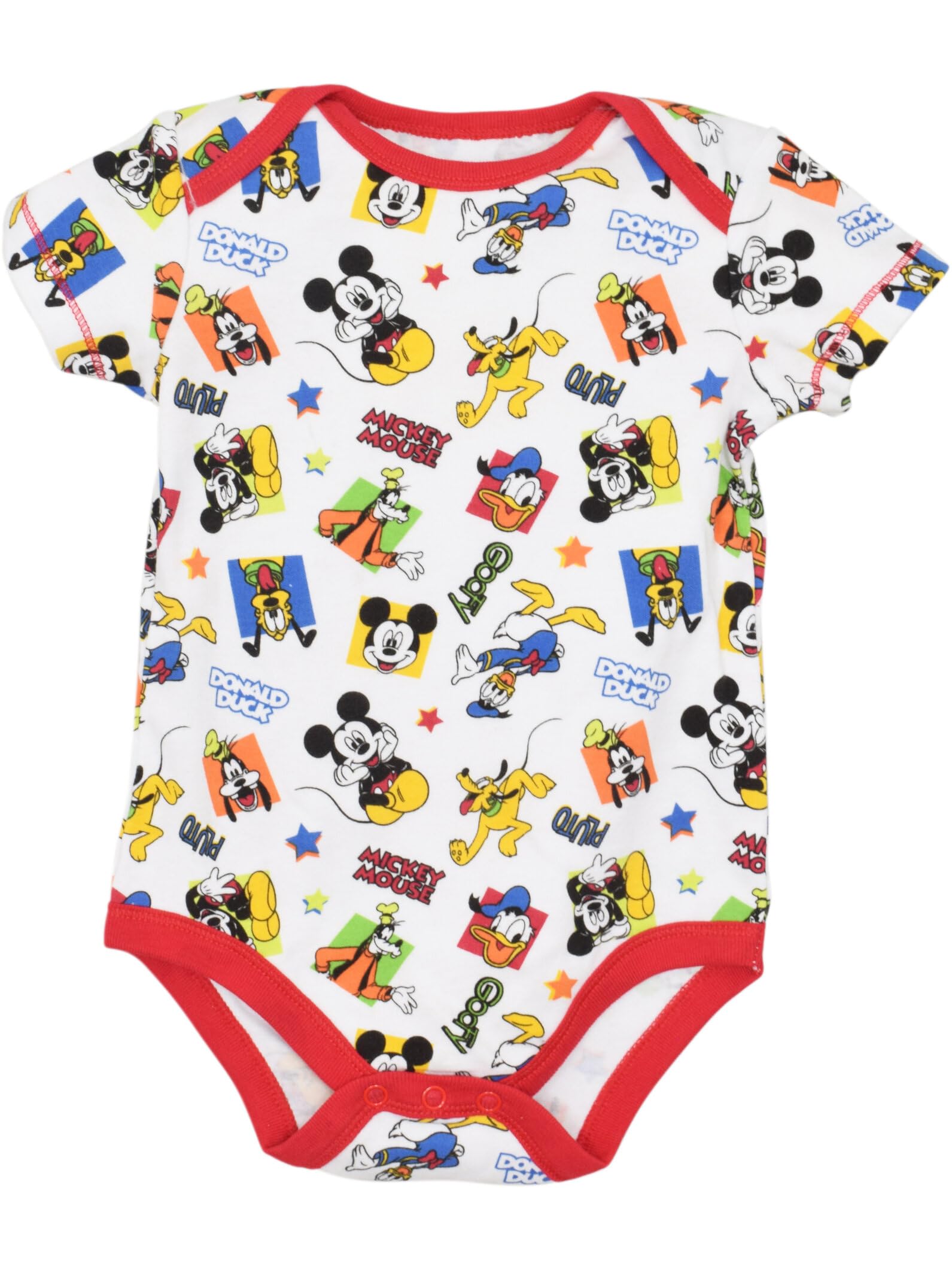 Disney Mickey Mouse Donald Duck Pluto Newborn Baby Boys 5 Pack Cuddly Bodysuits Mickey Mouse Clubhouse 6-9 Months