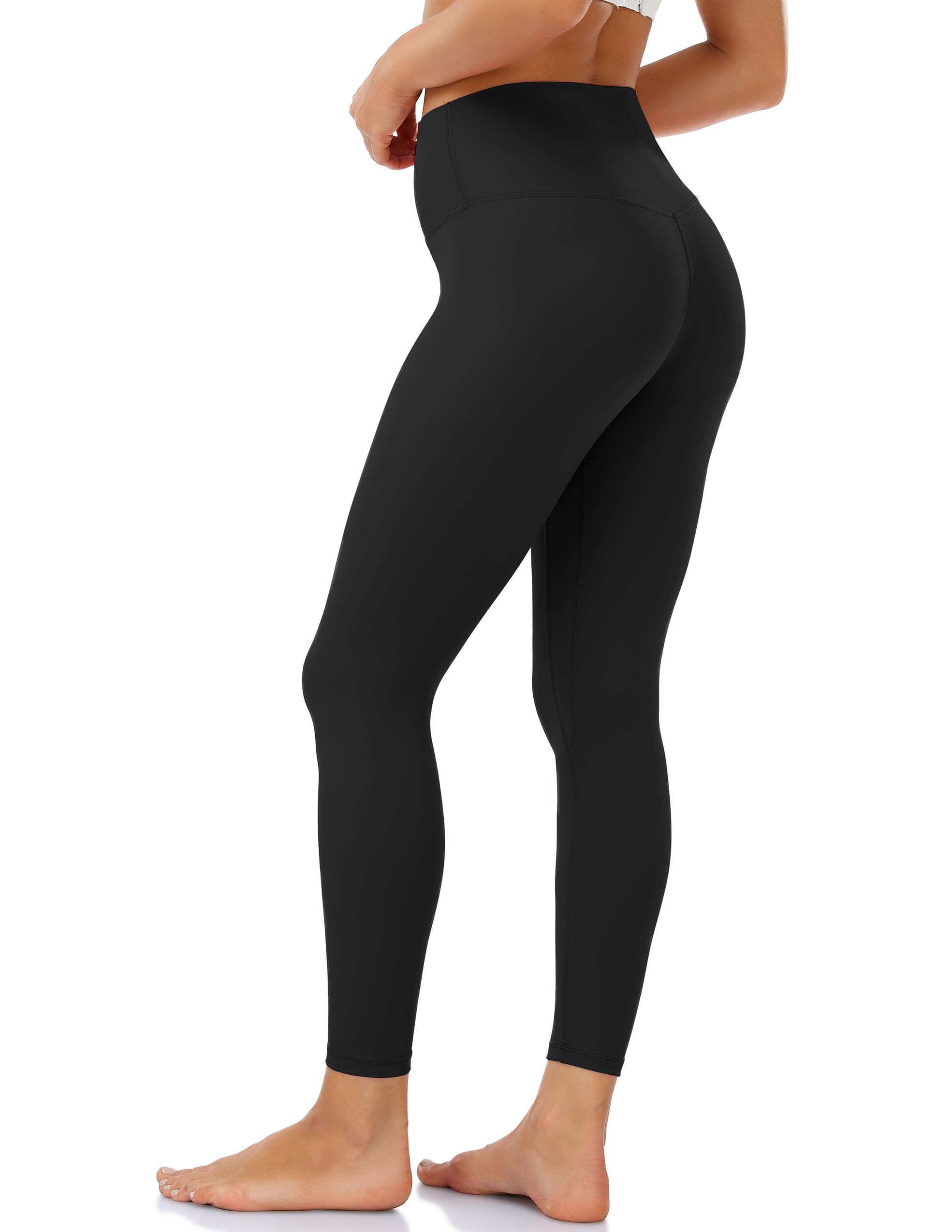 Colorfulkoala Women's Buttery Soft High Waisted Yoga Pants 7/8 Length Leggings (S, Black)