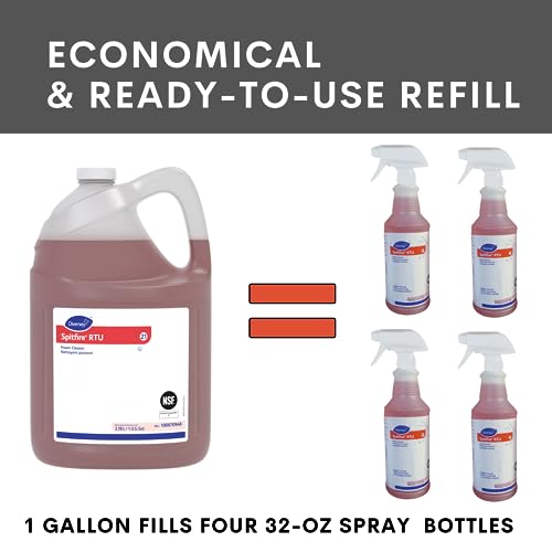 Spitfire 100870948 RTU Power Cleaner, Heavy Duty Degreaser for Shops & Kitchens, Pine Scent, Ready-to-Use Refill, 1-Gallon