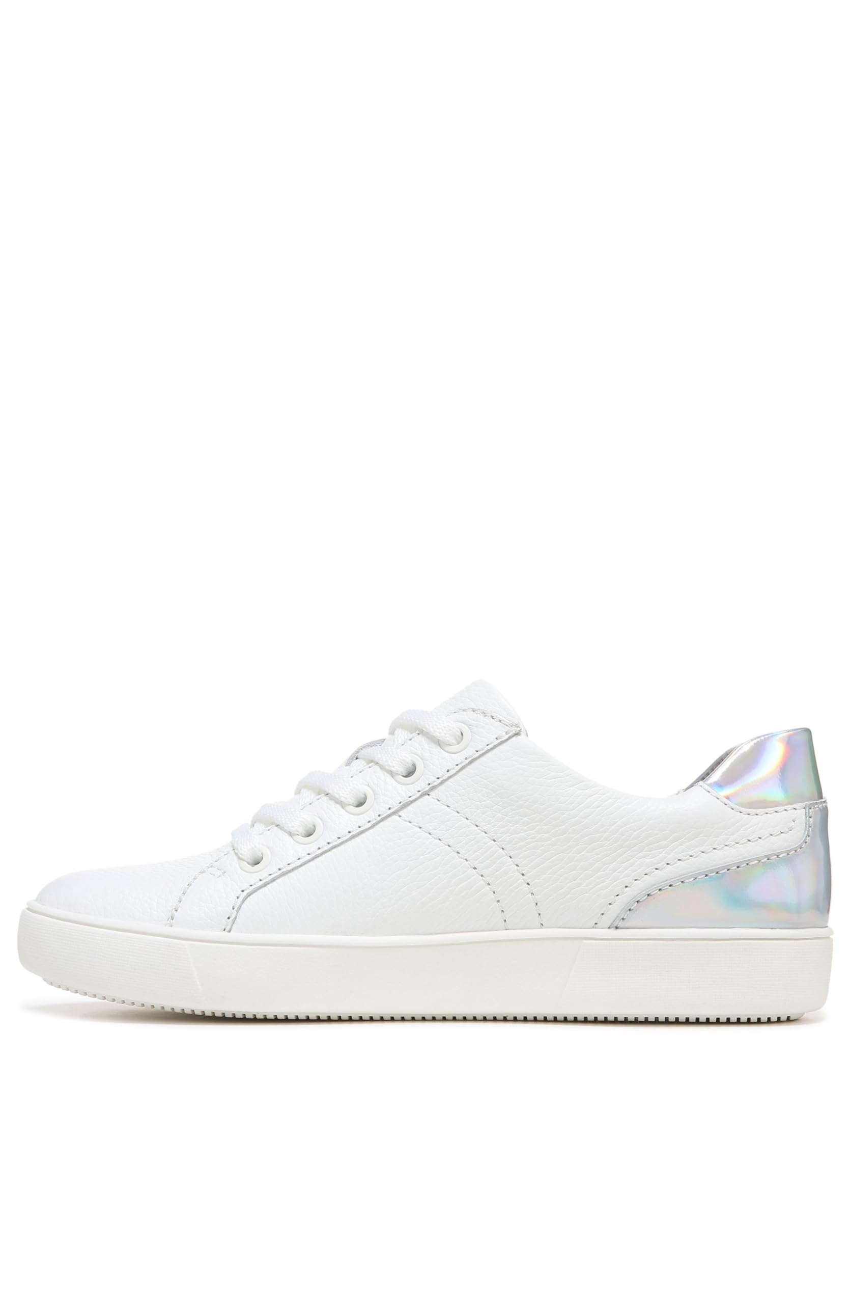 Naturalizer Womens Morrison Comfortable Lace Up Fashion Casual Sneaker,White Leather Iridescent,9 W US