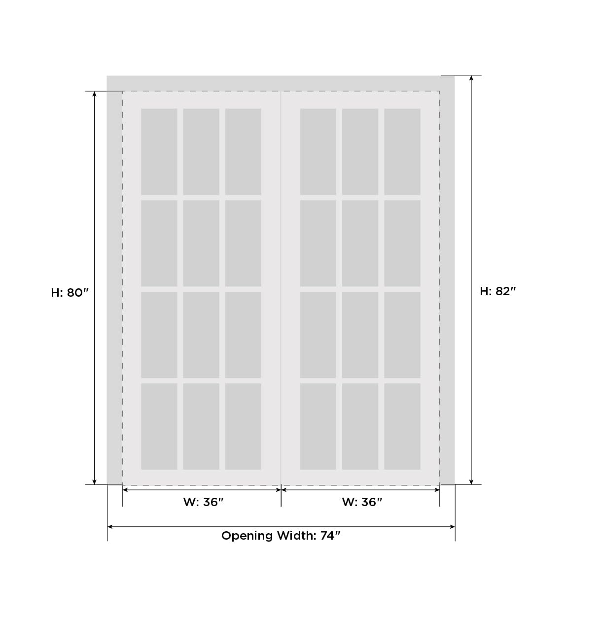 SARTODOORS - French Lite Frosted Glass Doors 72 x 80 | Planum 2102 Chocolate Ash | Frames Trims Satin Nickel Hardware | Bedroom Hall Solid Core Wooden Panels