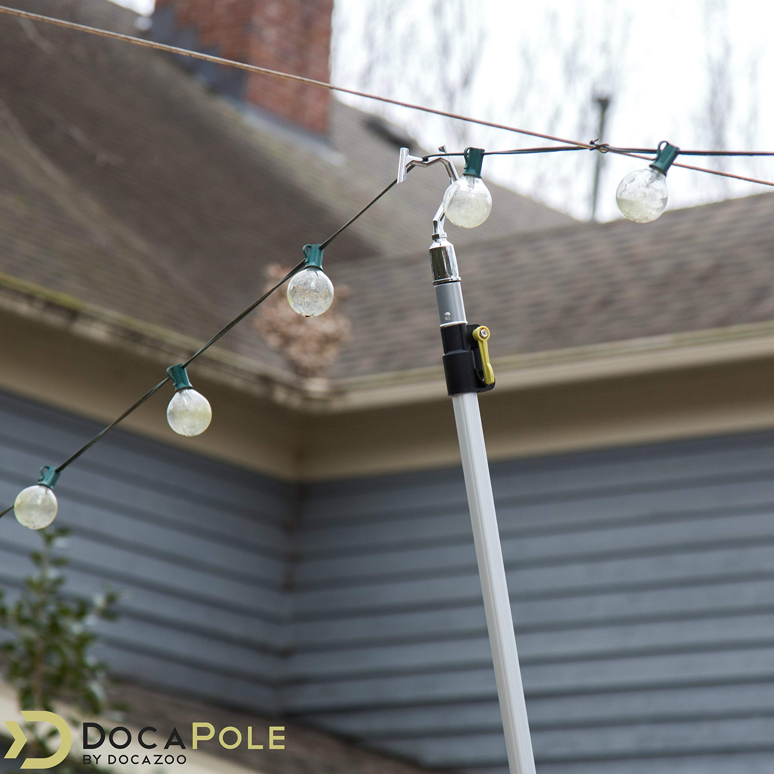 DOCA Boat Hook - 5-12 Ft (18+ Ft Reach) - Christmas Light Pole Hanger Tool - Durable & Lightweight Utility Hook for Docking, Tree Debris Removal