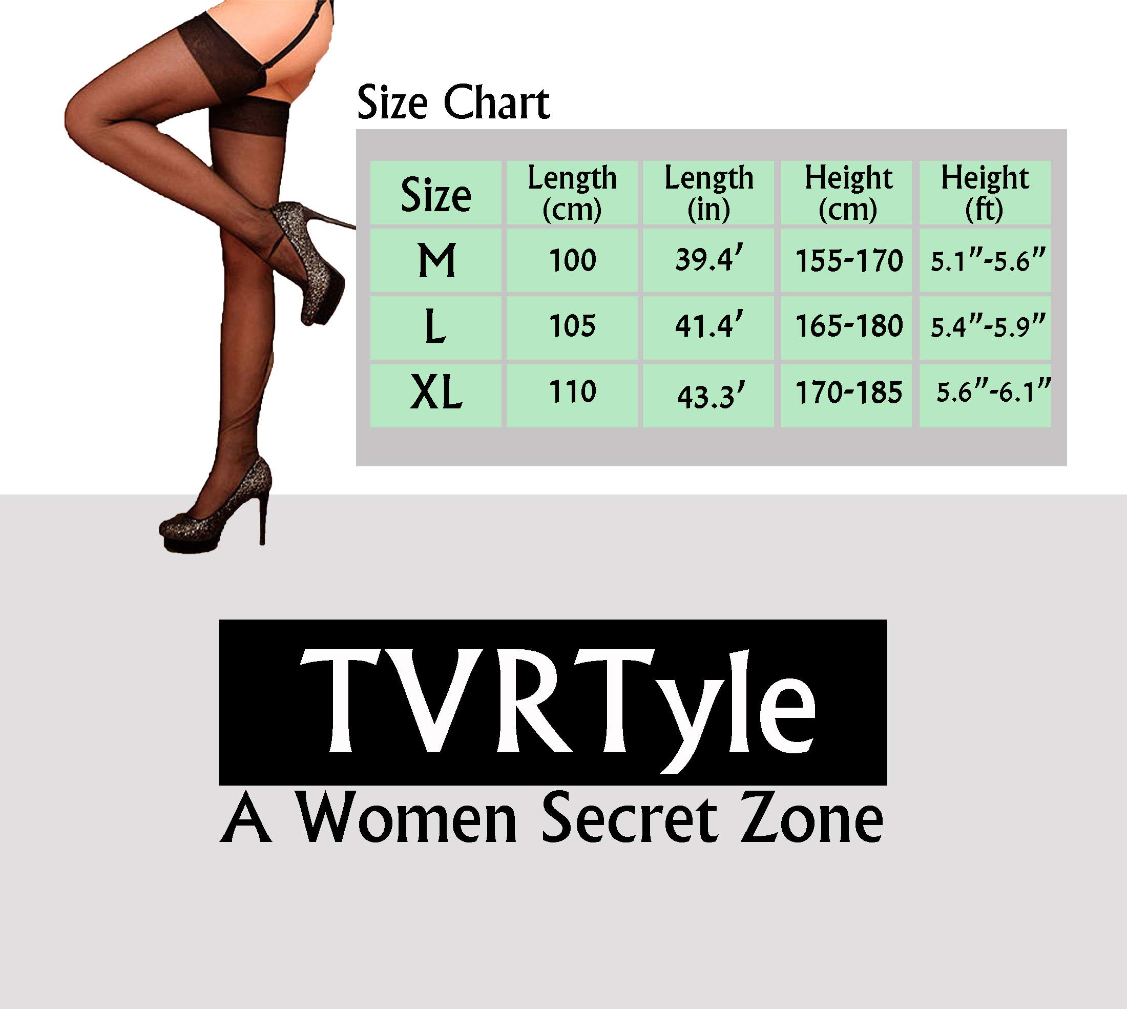 TVRtyle Women’s 10 Denier Vintage Thigh High See Through Non-stretch RHT Silk Stocking 928 (Medium)