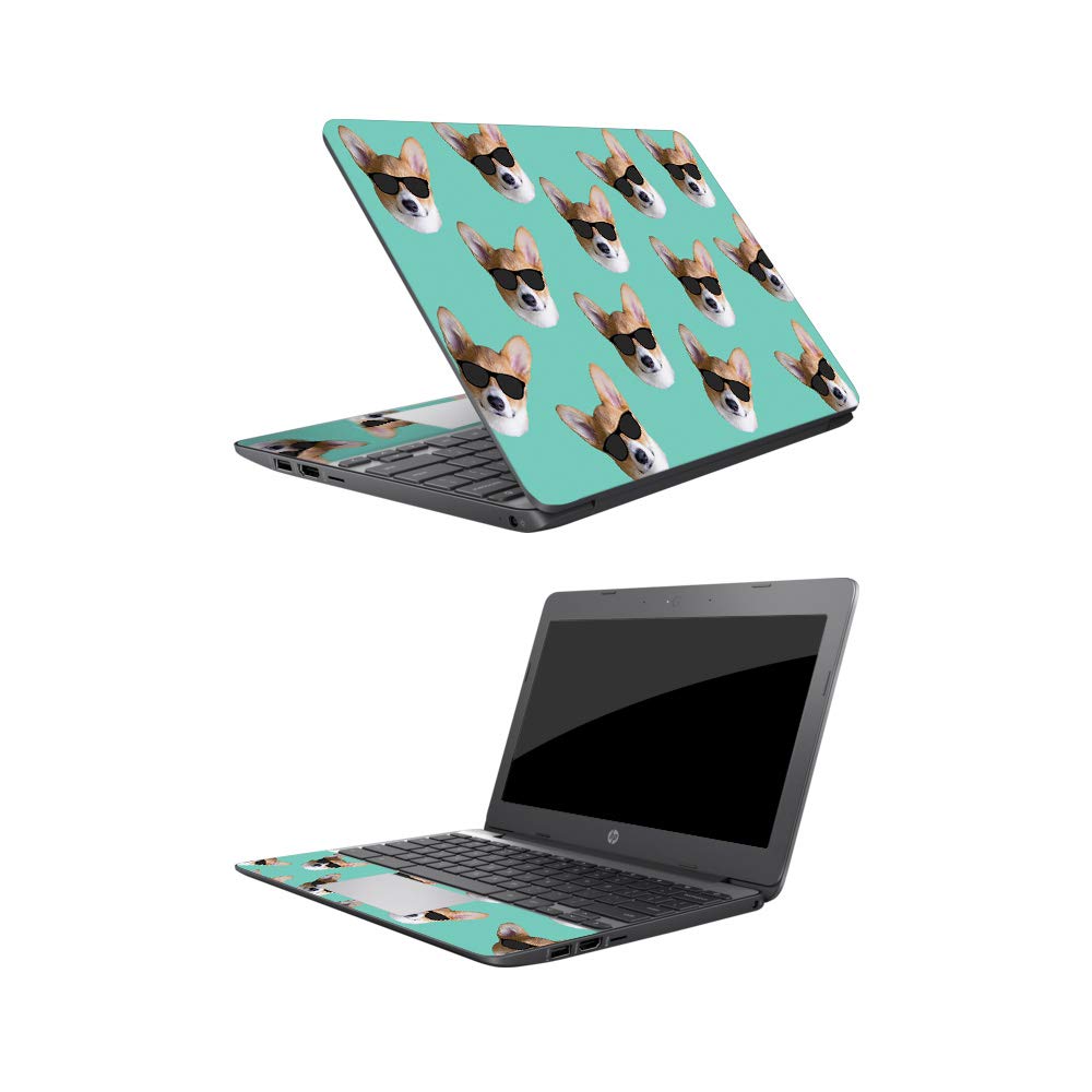 MightySkins Skin Compatible with HP Chromebook 11 (2018) 11.6" - Cool Corgi | Protective, Durable, and Unique Vinyl Decal wrap Cover | Easy to Apply, Remove, and Change Styles | Made in The USA