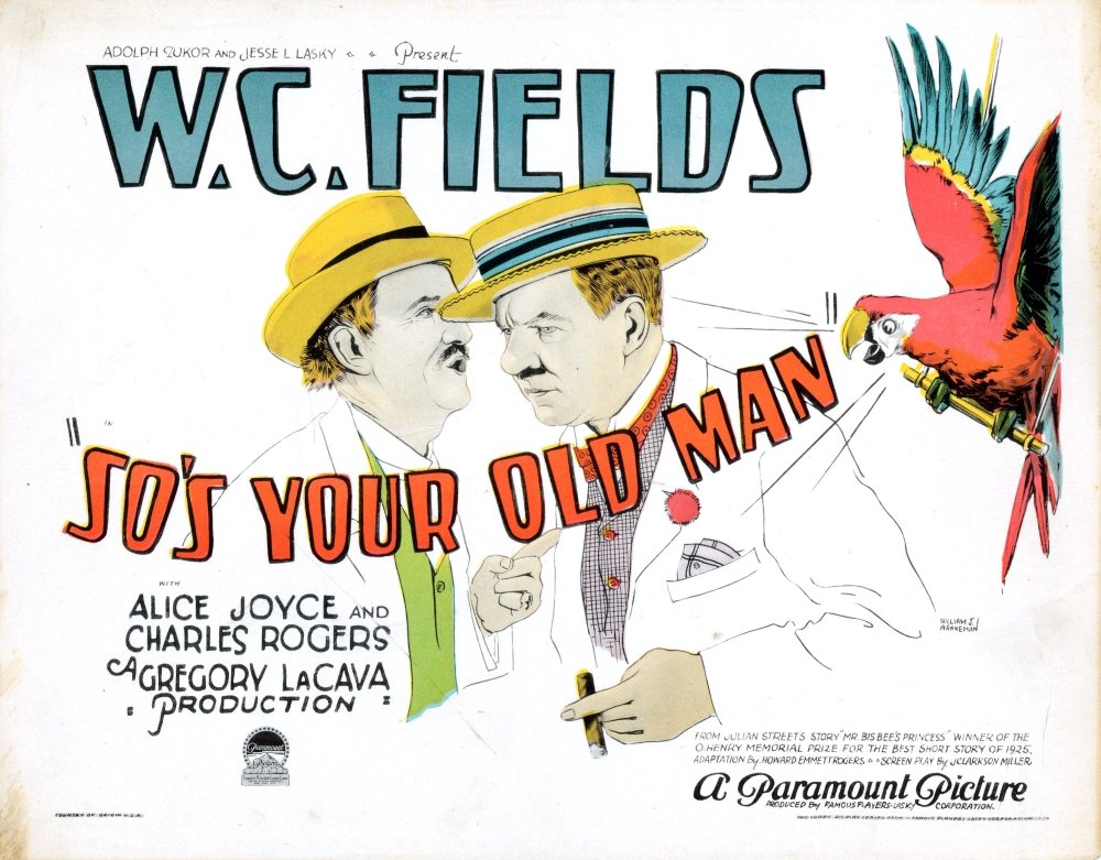 Posterazzi So'S Your Old Man Title Card W.C. Fields 1926 Movie Masterprint Poster Print, (28 x 22)