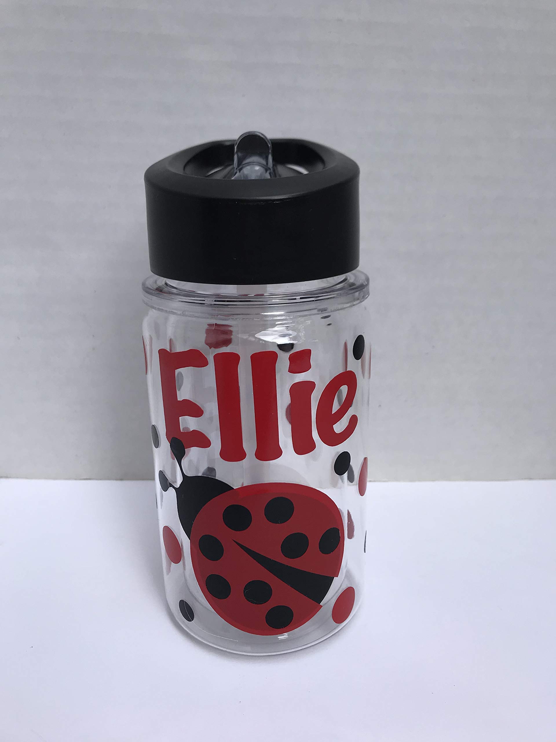 Personalized children's 10 ounce water bottle or tumbler - ladybug design