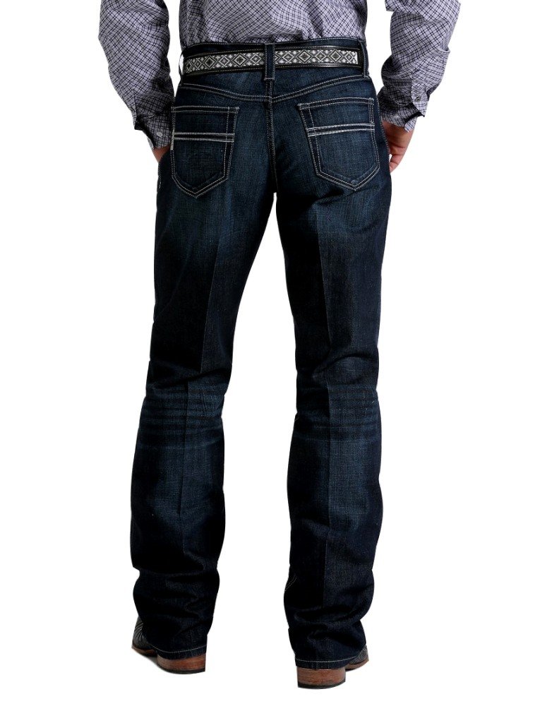 Cinch Men's Carter 2.4 Dark Wash Mid Rise Relaxed Bootcut Performance Jeans - MB71934005 IND 38W x 34L US