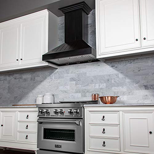 ZLINE 36 in. Wooden Wall Mount Range Hood in Black - Includes Motor (KPCC-36)